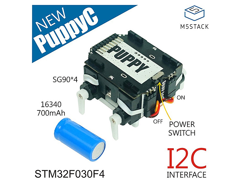 M5StickC向けの四脚ロボットベース「PuppyC」 - AKIBA PC Hotline!